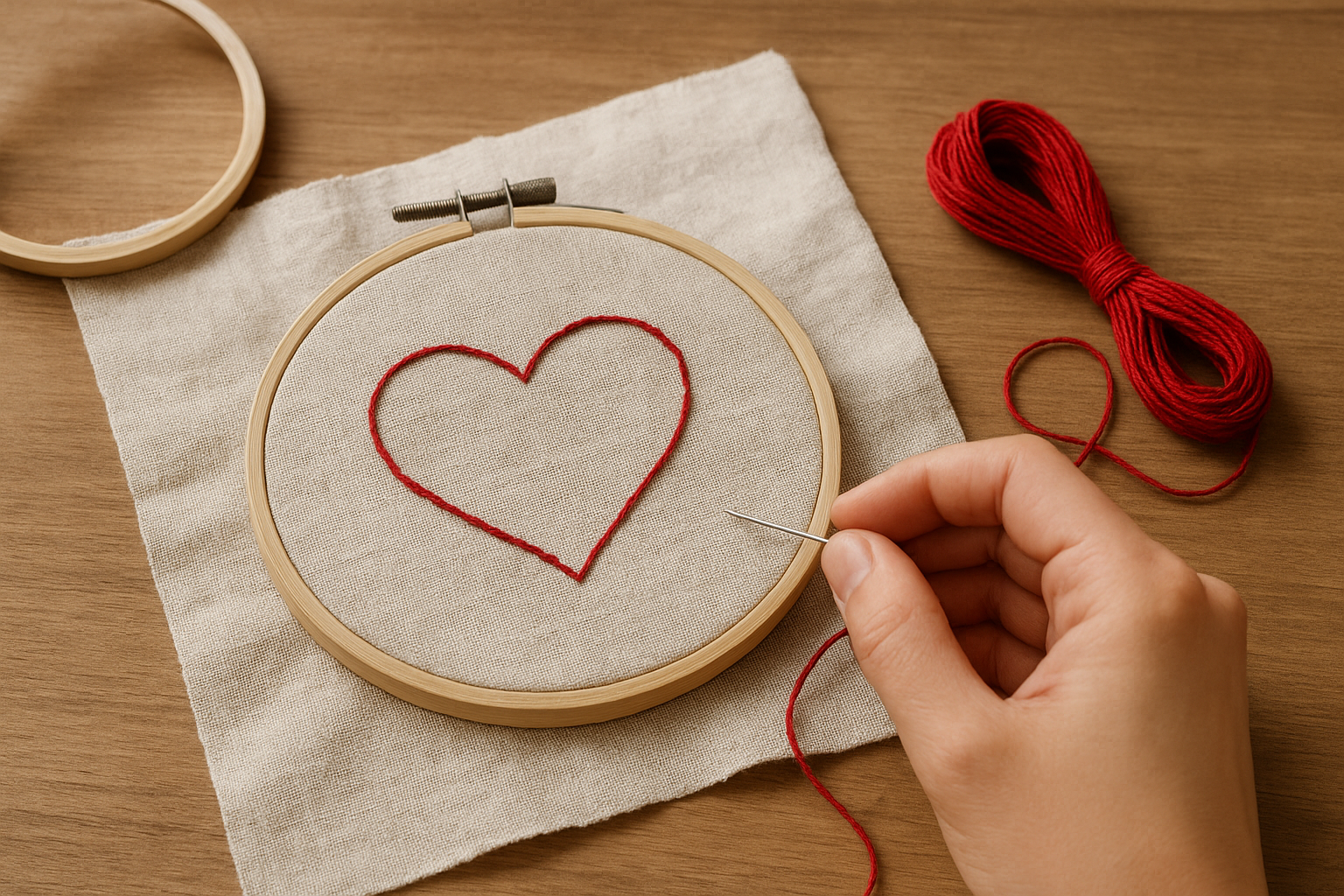 Comment faire un cœur en broderie ? - Le temps de broder